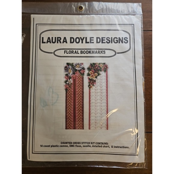Design | Laura Doyle Designs Floral Bookmarks Counted Cross Stitch Kit ...